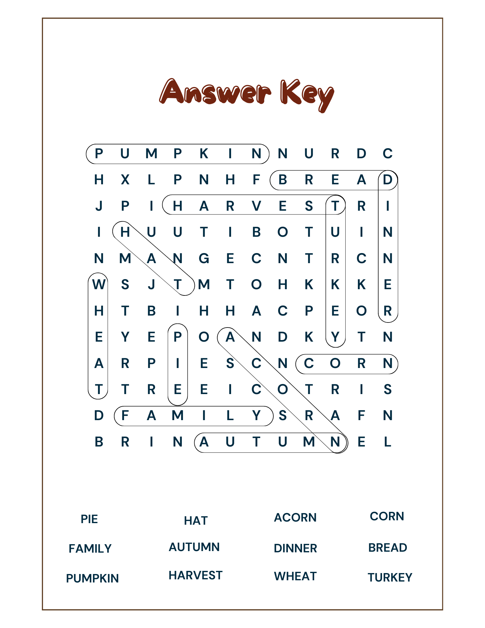 Word Search Answer Key 2023 – English Jump Start Online