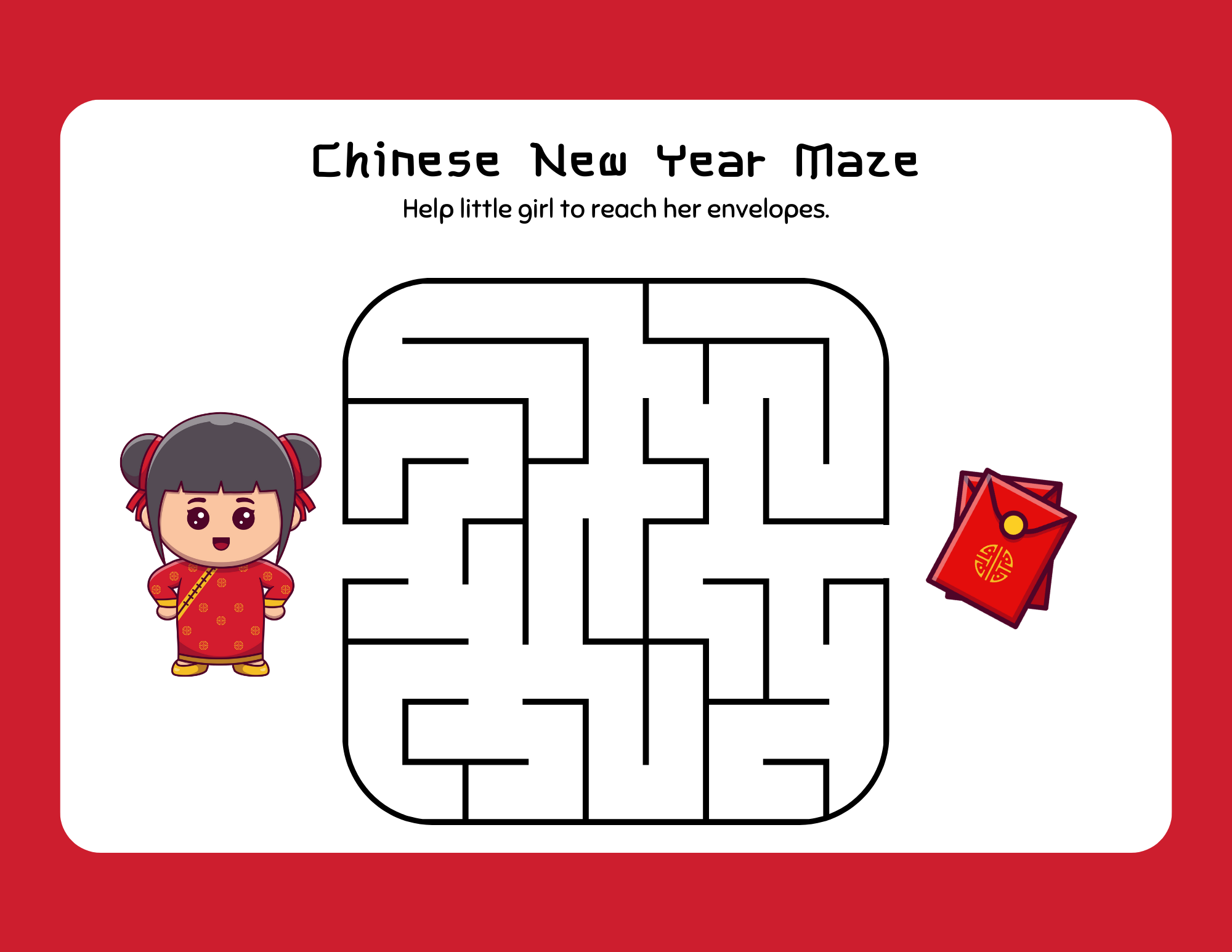 Chinese New Year lesson grade k+ Worksheet- Maze – English Jump Start ...